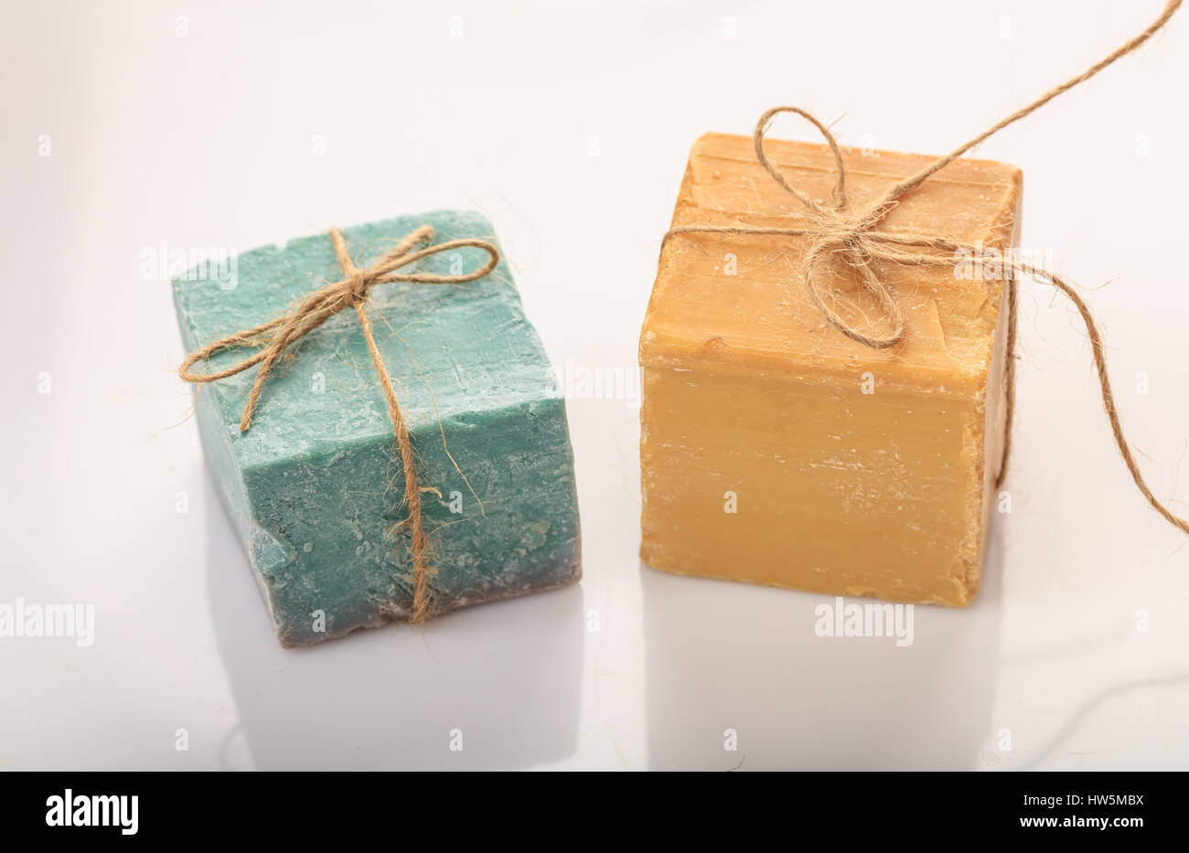 Natural handmade soap bars on white background Stock Photo - Alamy