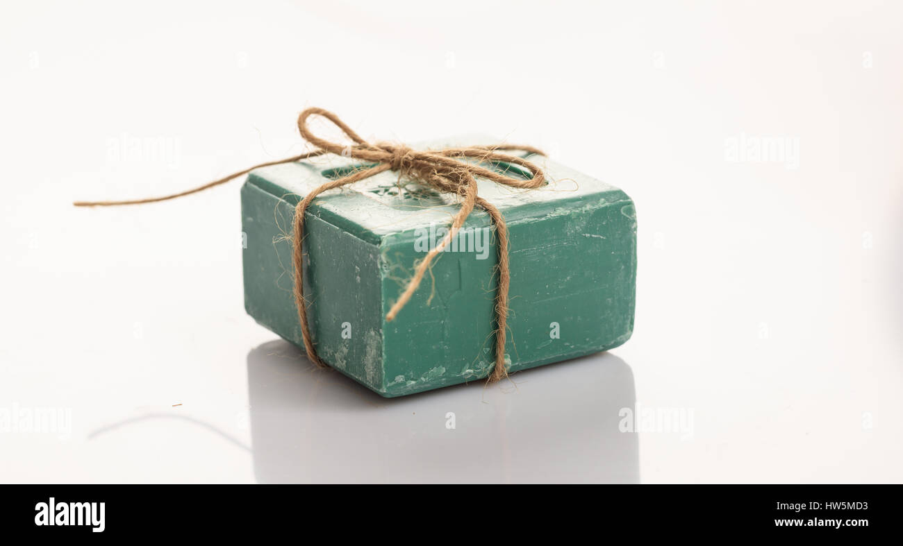 Natural handmade soap bar on white background Stock Photo - Alamy