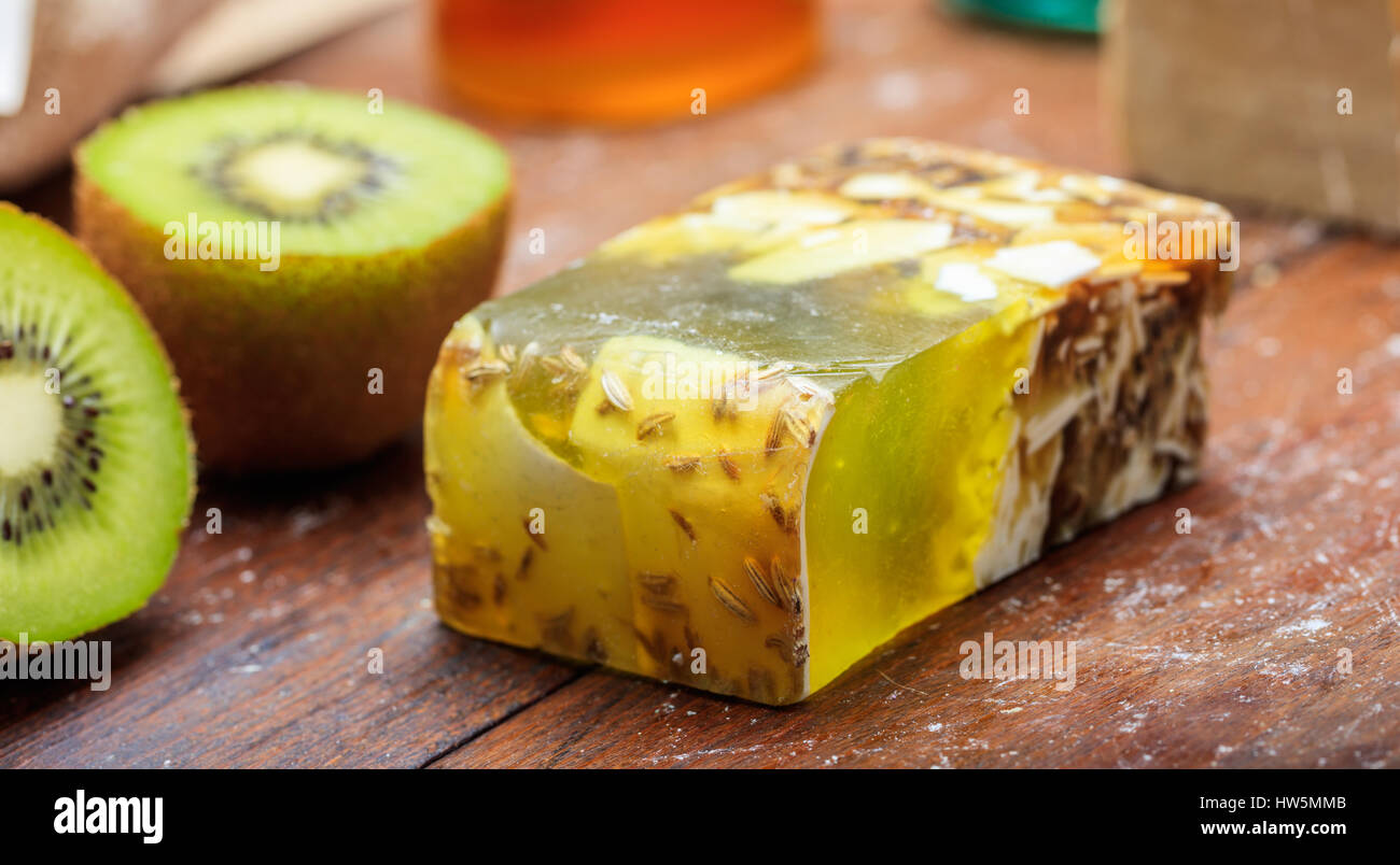 Natural handmade soap bar on wooden background Stock Photo - Alamy