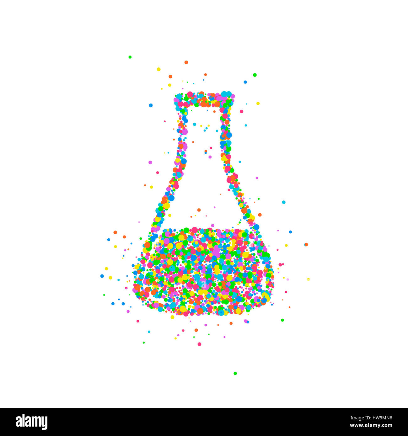 abstract test tube flask splash multicolored circles. Photo ...