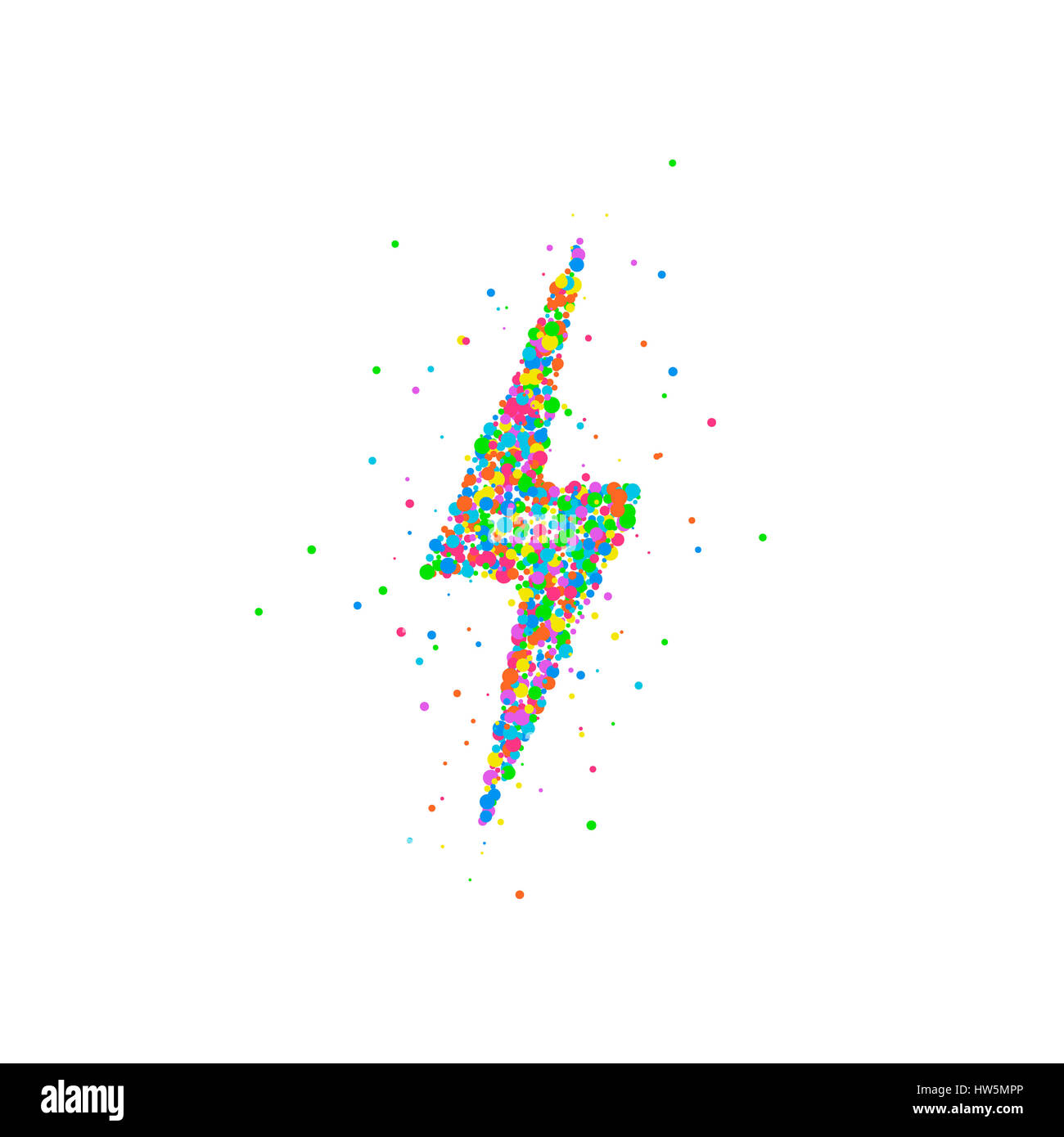Abstract lightning a flat splash of colored circles. Photo illustration ...