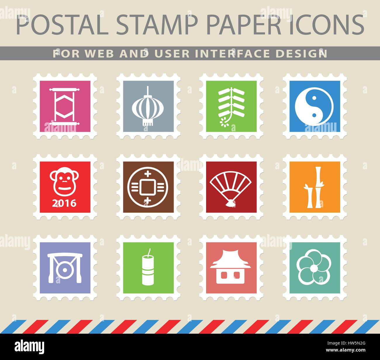 Chinese postage stamp Stock Vector Images - Alamy
