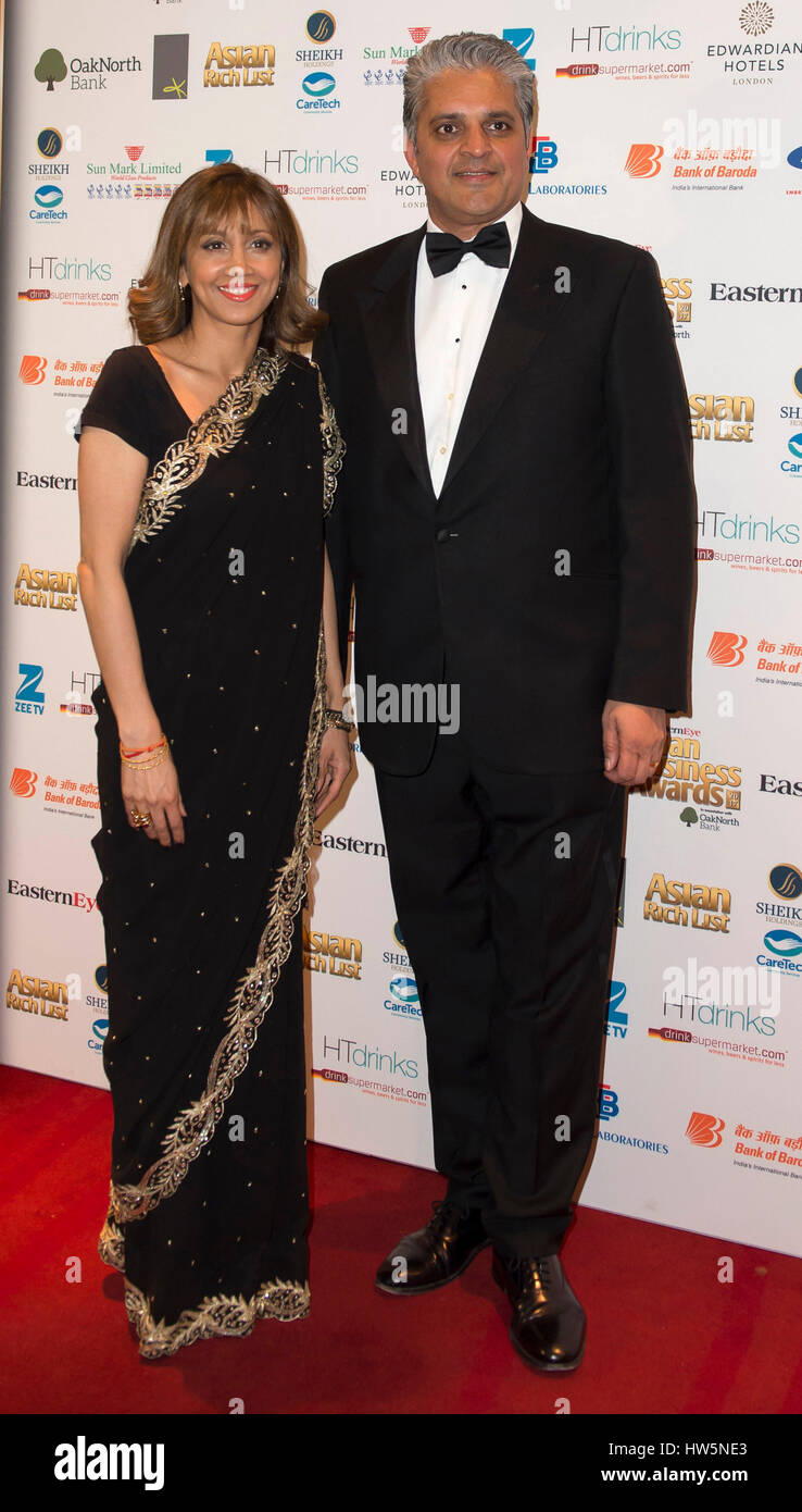 Riz Lateef (left) and Bal Samra arrive for the Asian Business Awards at ...