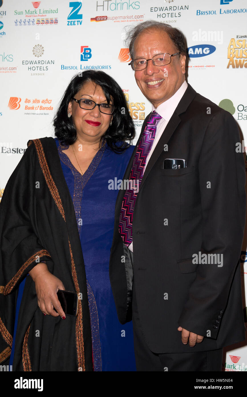 Baroness Sandip Verma (left) arrives for the Asian Business Awards at ...