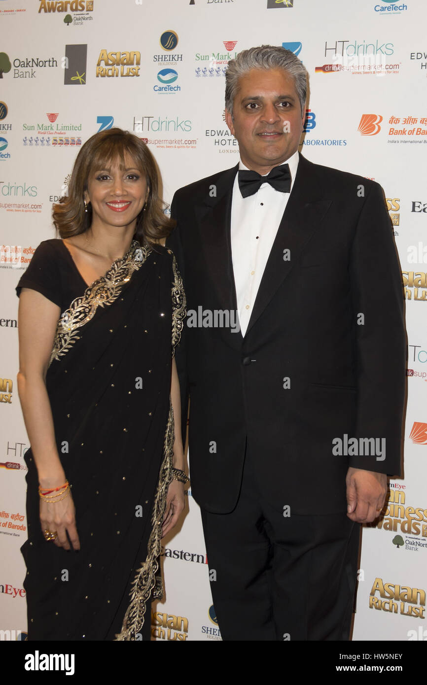 Riz Lateef (left) and Bal Samra arrive for the Asian Business Awards at ...
