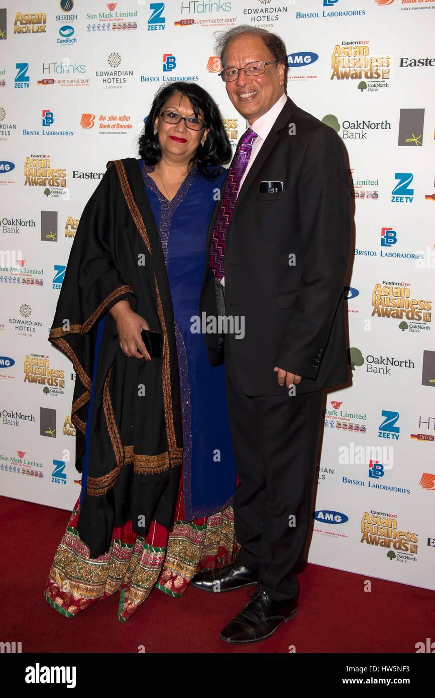 Baroness Sandip Verma (left) arrives for the Asian Business Awards at ...