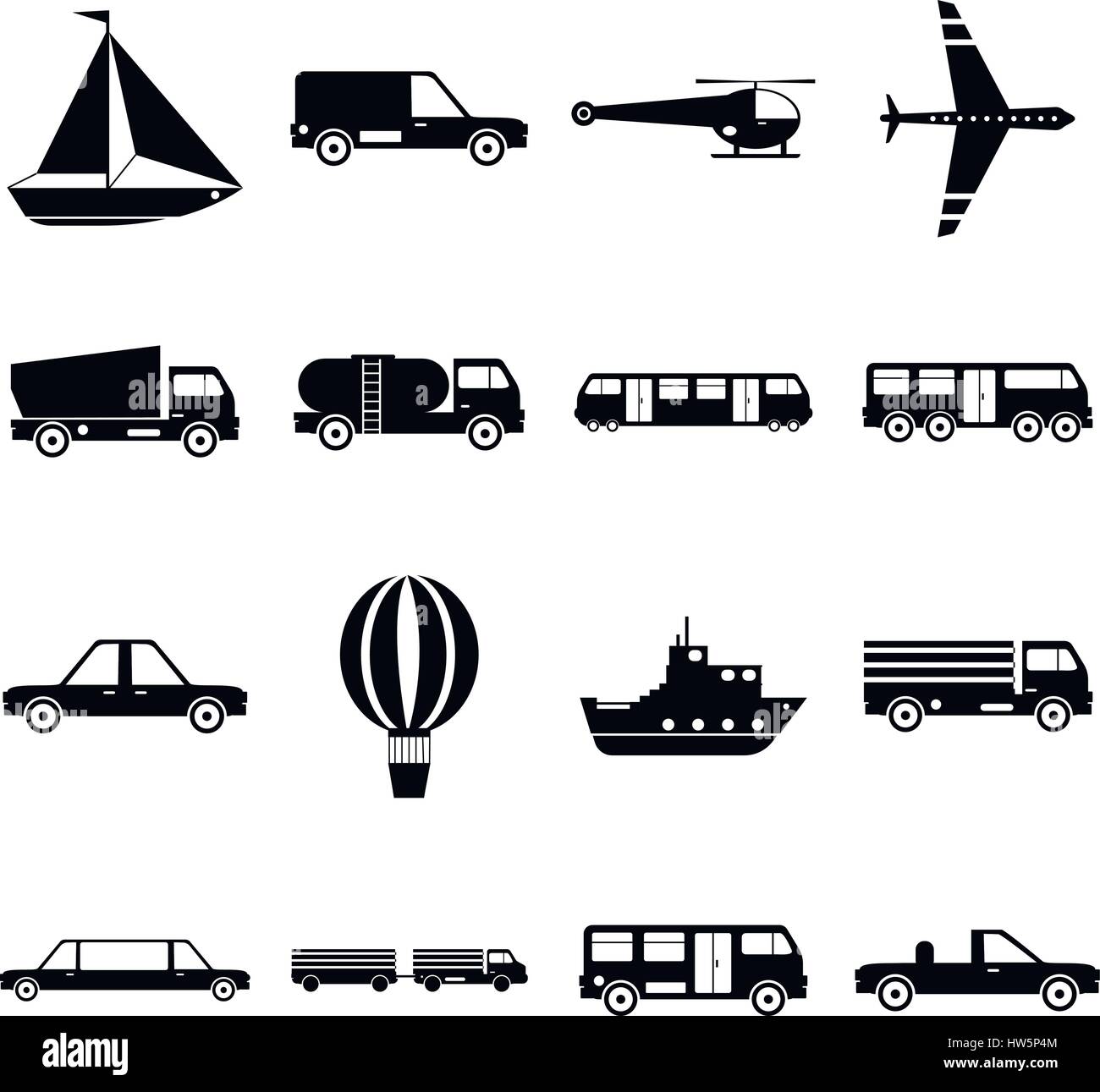Transportation items icons set, simple style Stock Vector Image & Art ...