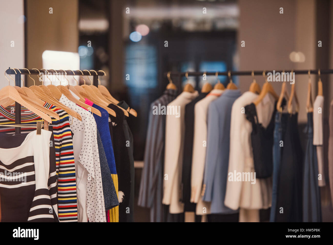 Women clothing in a fashion boutique Stock Photo - Alamy