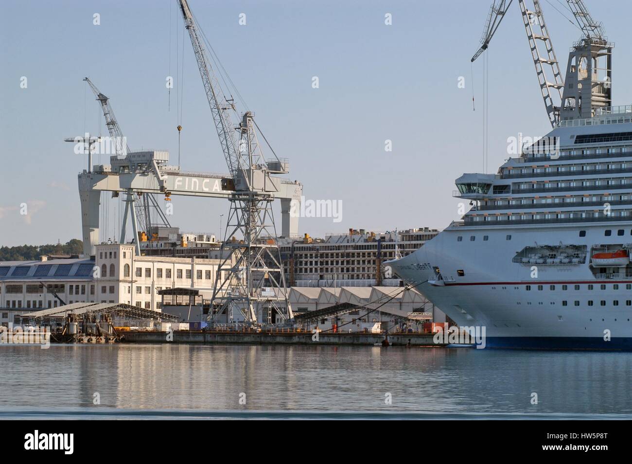 Monfalcone (Italy), shipyards Fincantieri, cruise ship of the Carnival ...
