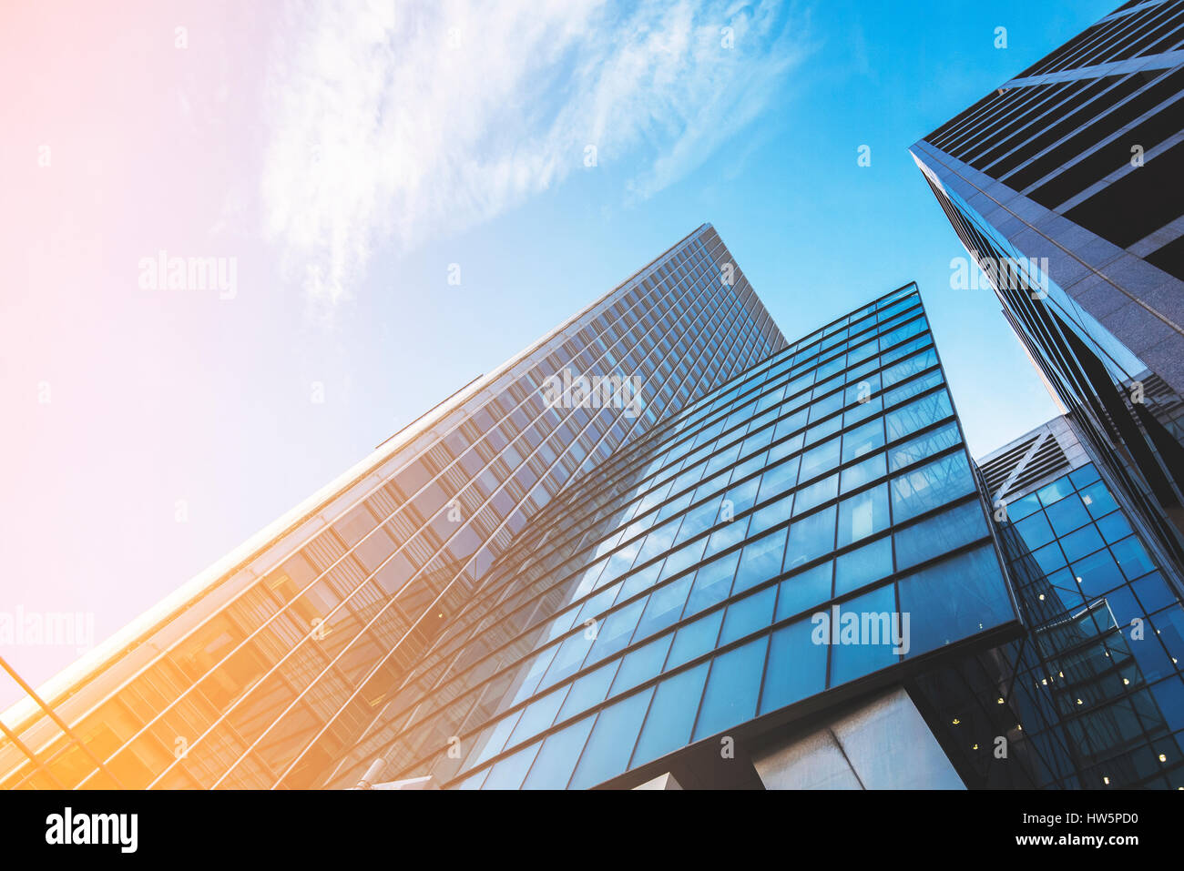 Modern glass buildings in a business area Stock Photo - Alamy