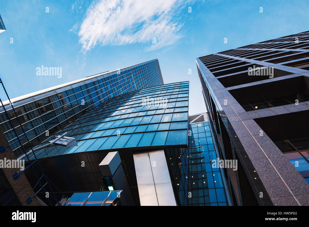 Modern glass buildings in a business area Stock Photo - Alamy
