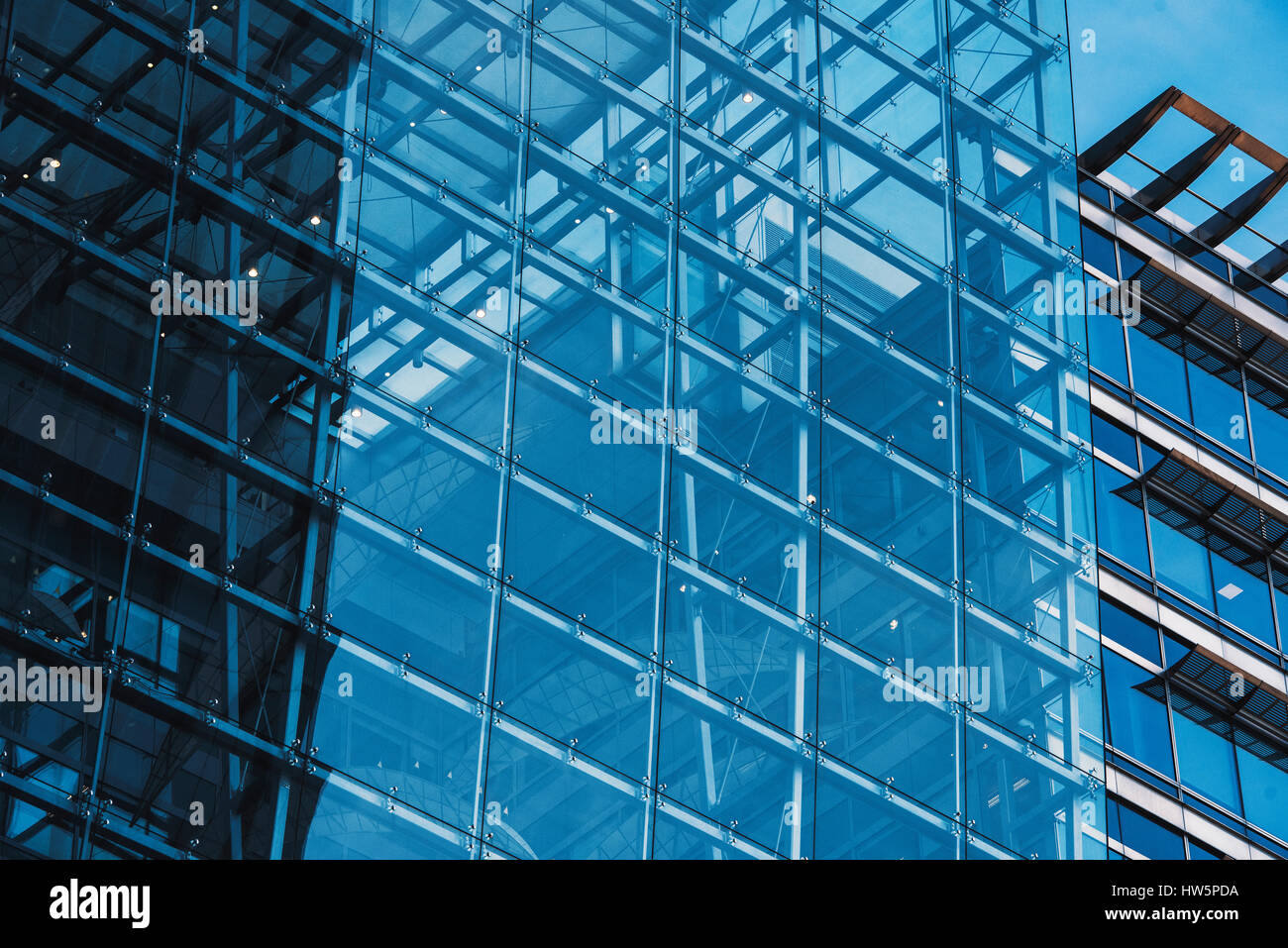 Modern glass buildings in a business area Stock Photo - Alamy