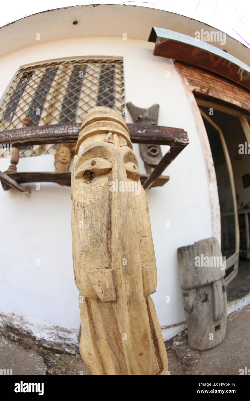 wood craven working on a root wood. Khajuraho, India Stock Photo - Alamy