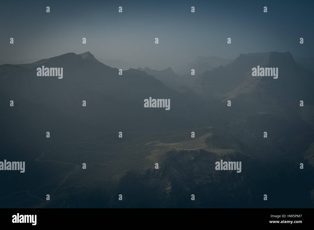 Beautiful view of amazing tropical scenery mountain valleys above wide ...
