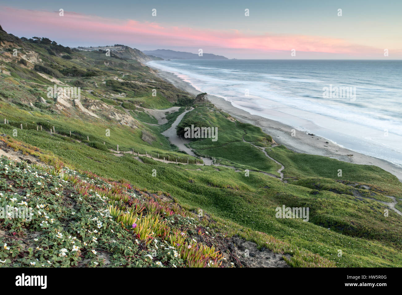 Fort Funston Coastal Sunset Stock Photo - Alamy