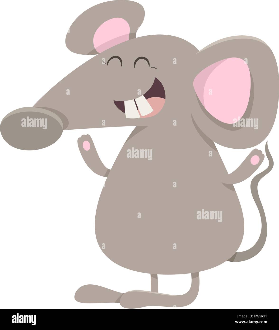 Cartoon Illustration of Cheerful Mouse Animal Character Stock Vector ...