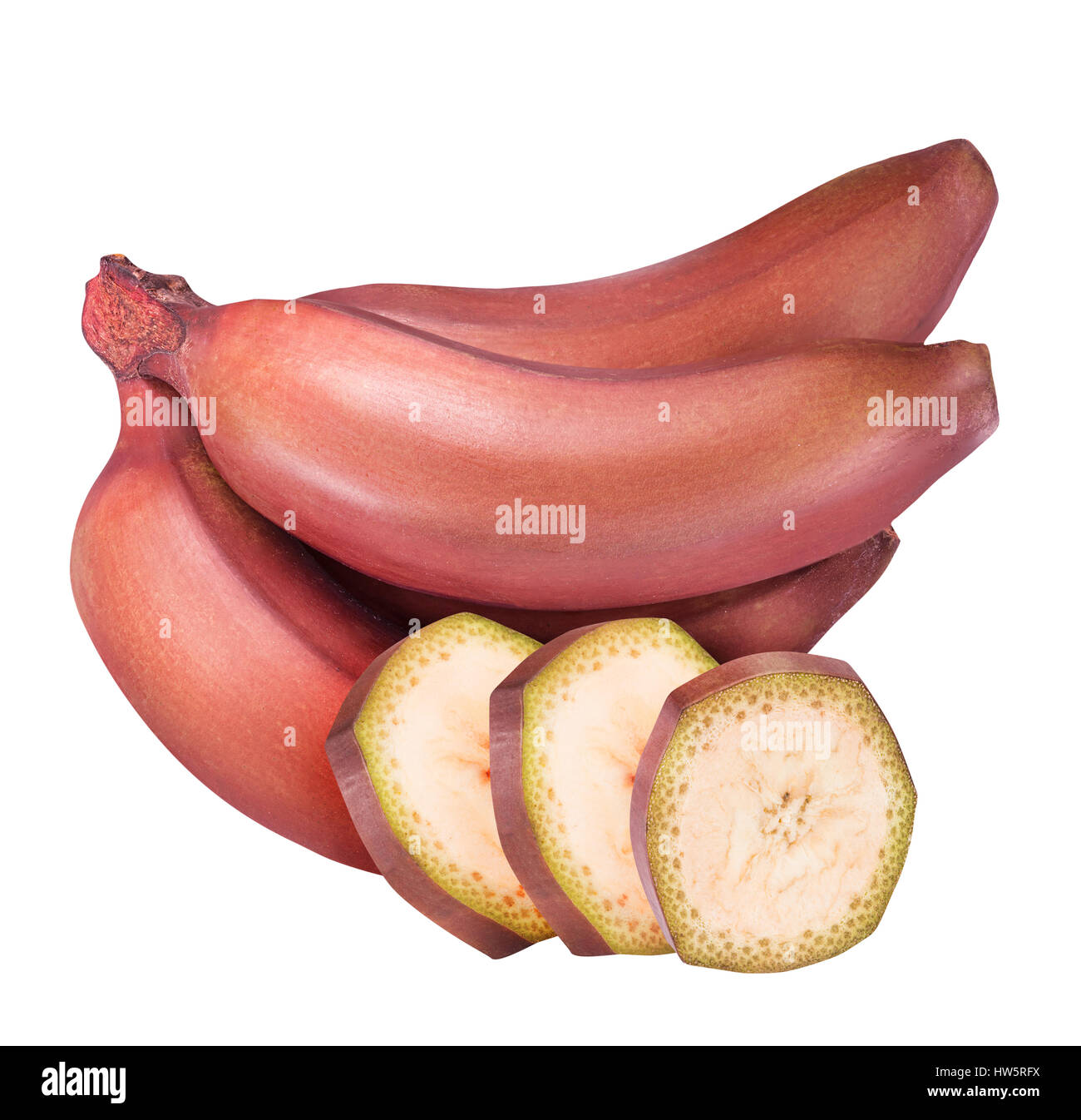 Red banana isolated on white background with clipping path Stock Photo ...