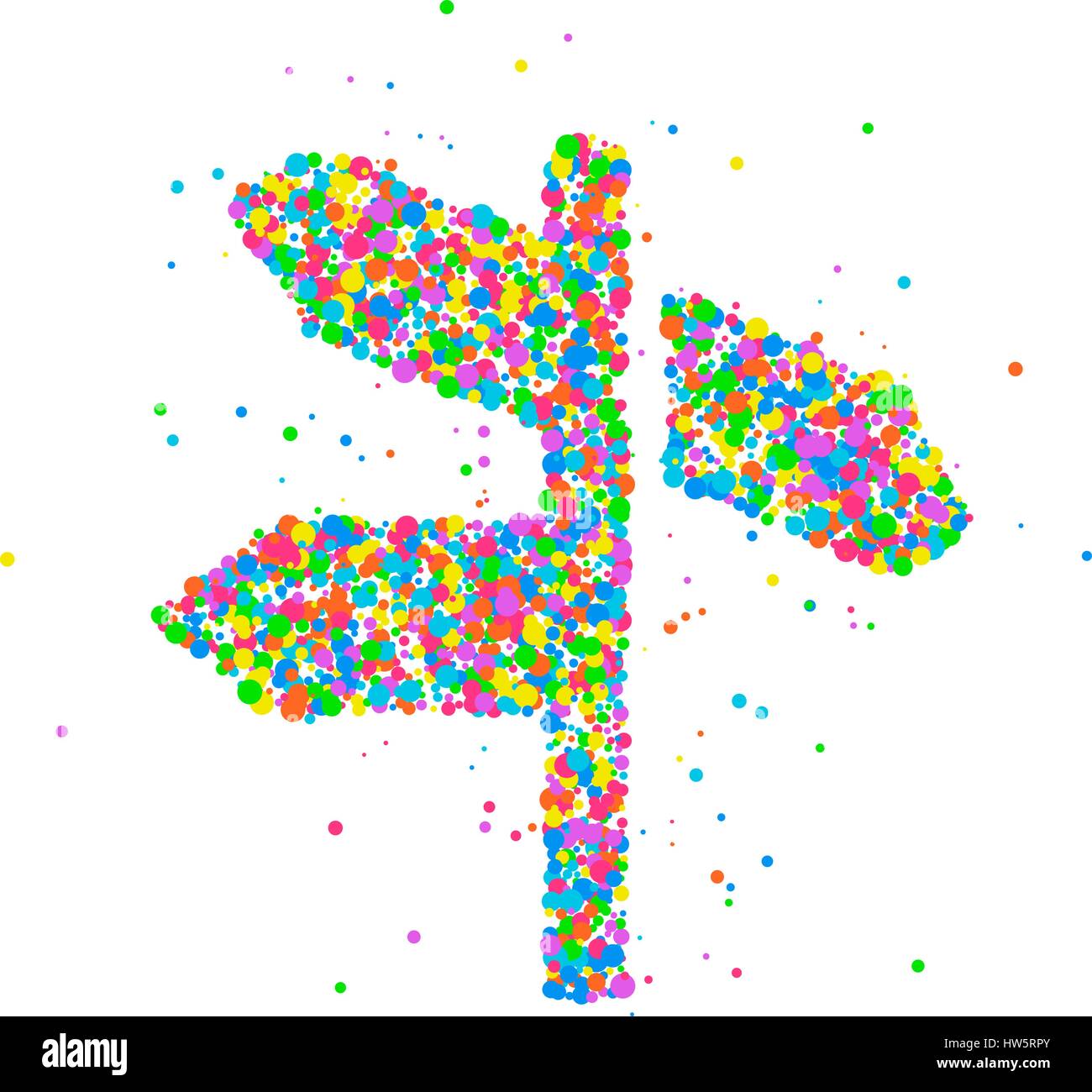 Abstract road sign splash multicolored circles. Vector illustration ...