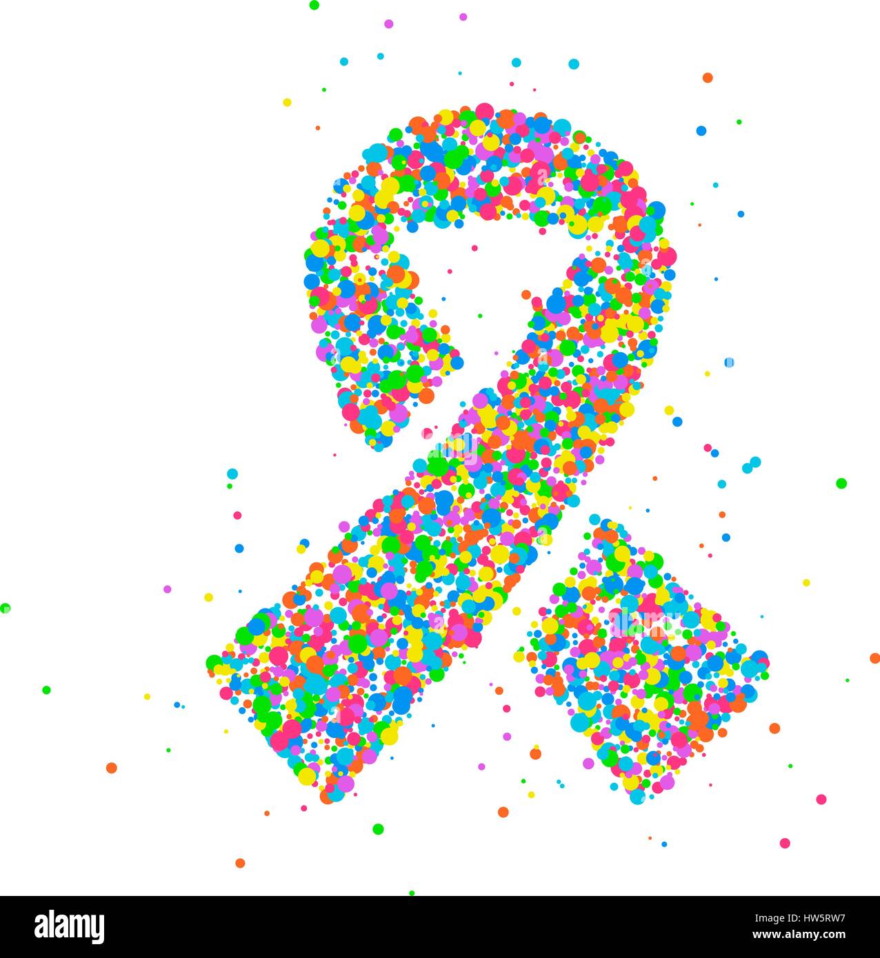 Abstract World Day against Cancer splash multicolored circles. Vector ...
