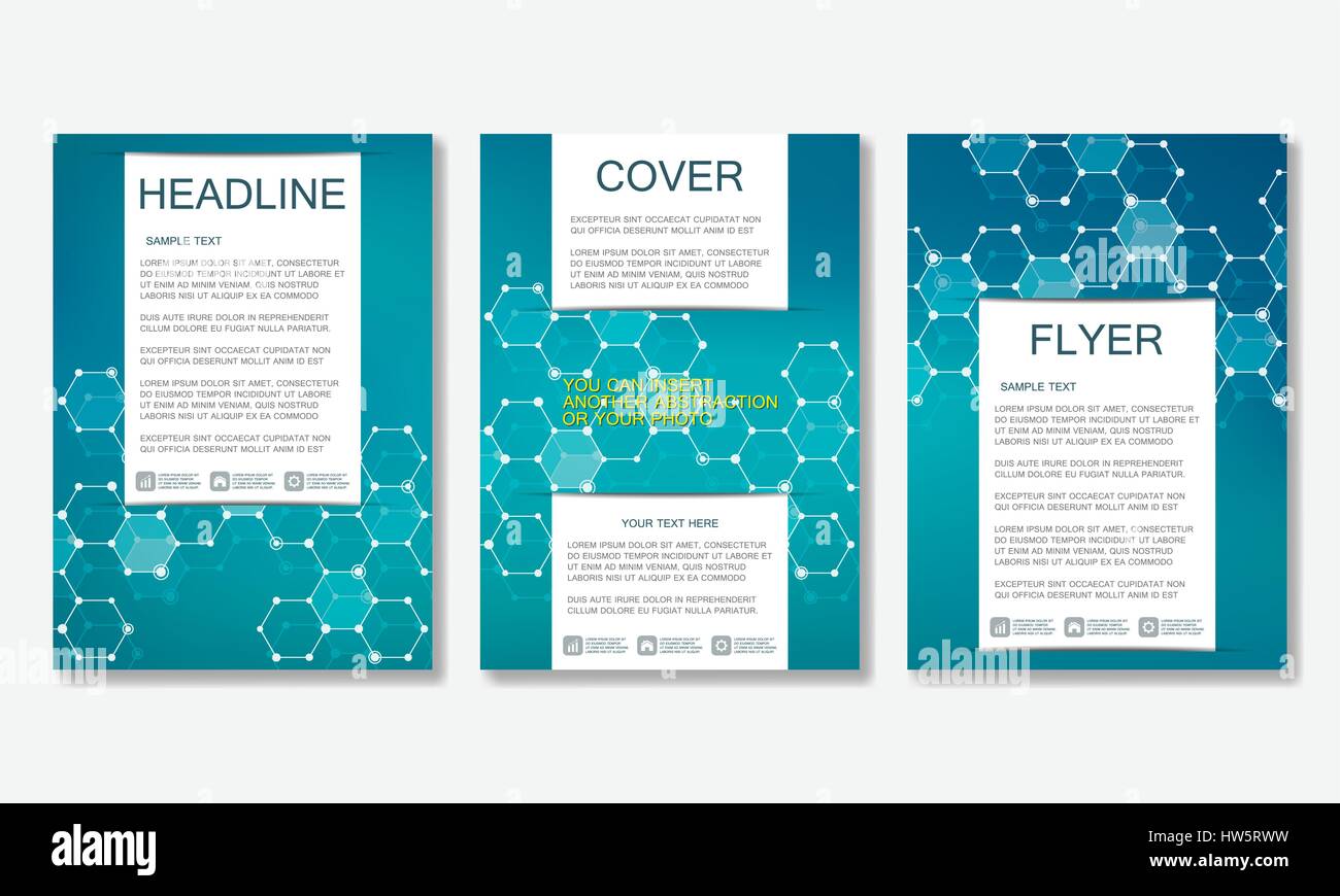 Set of business templates for brochure, flyer, cover magazine in A4 ...