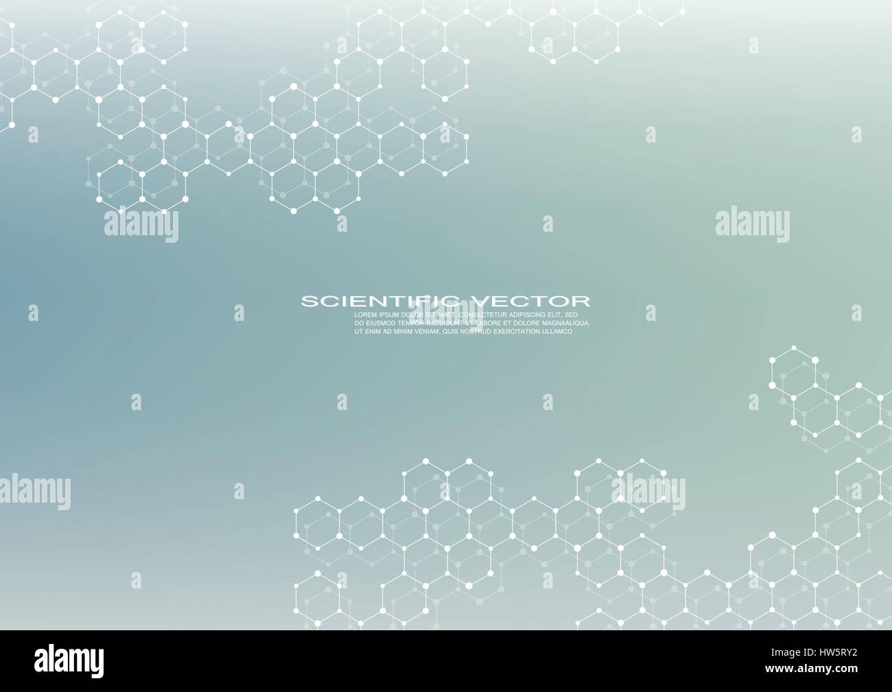 Hexagonal molecule. Molecular structure. Genetic and chemical compounds ...