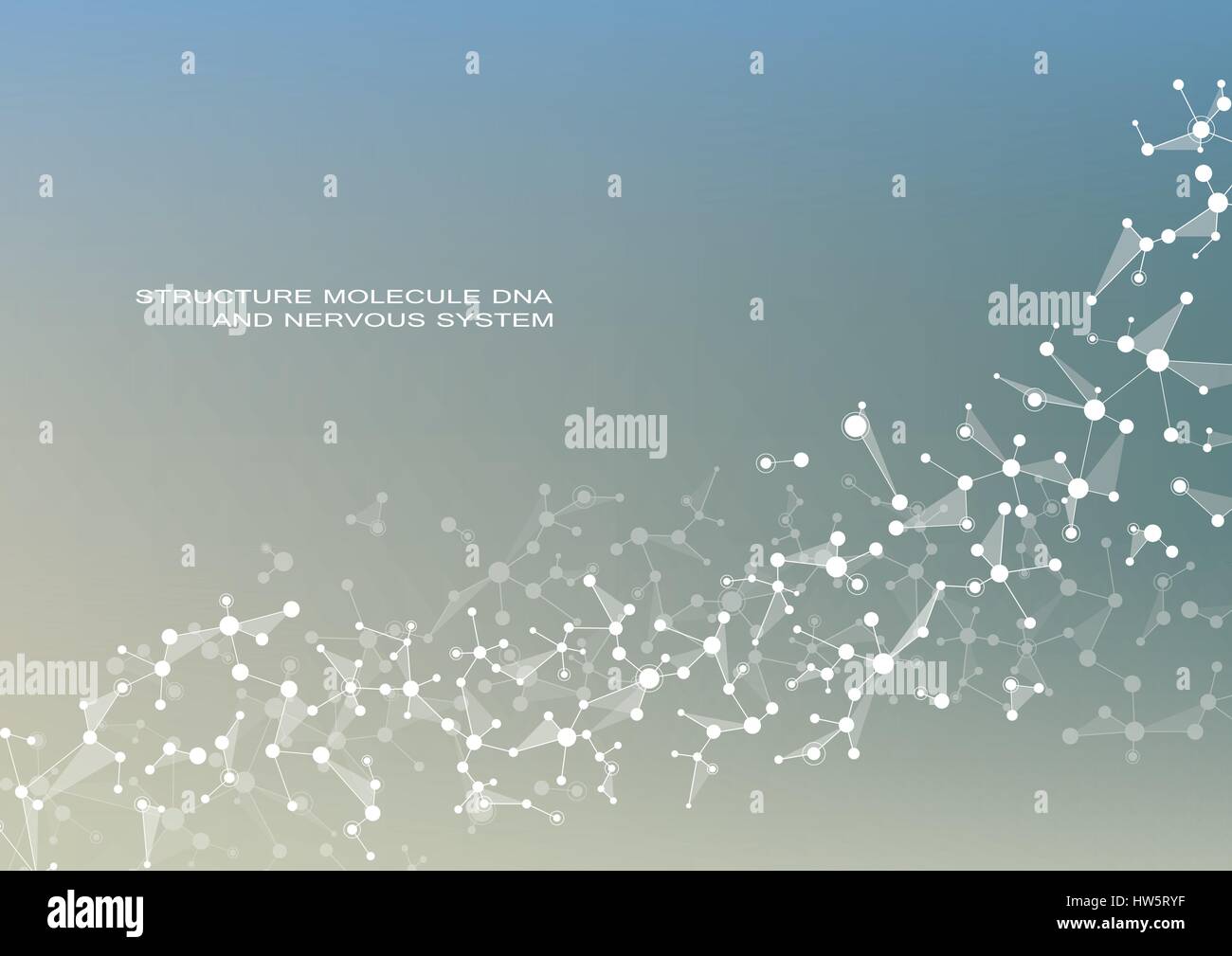Molecule DNA and neurons vector. Molecular structure. Connected lines ...