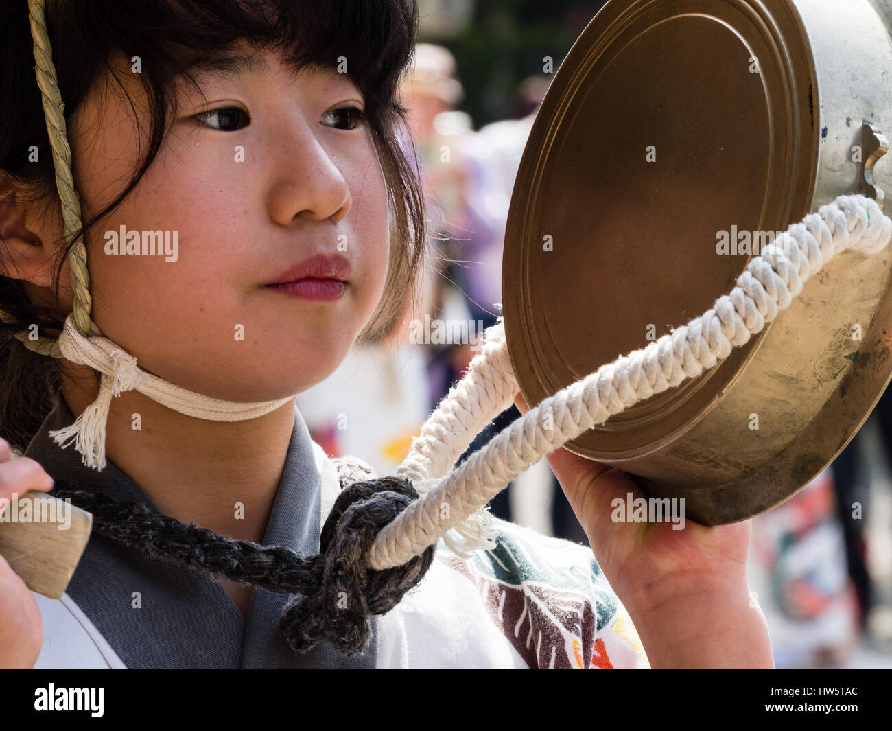 Takayama, Japan - October 9, 2015: Young local dancer in traditional ...