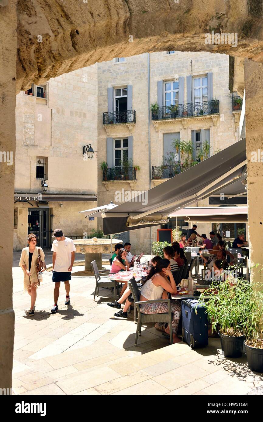 France, Herault, Montpellier, historical center, the Ecusson, Place St ...