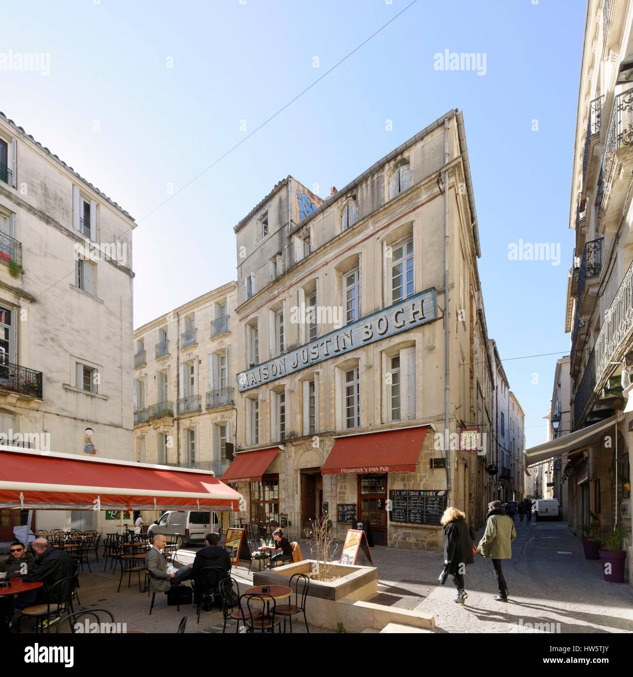 France, Herault, Montpellier, historical center, the Ecusson, place ...
