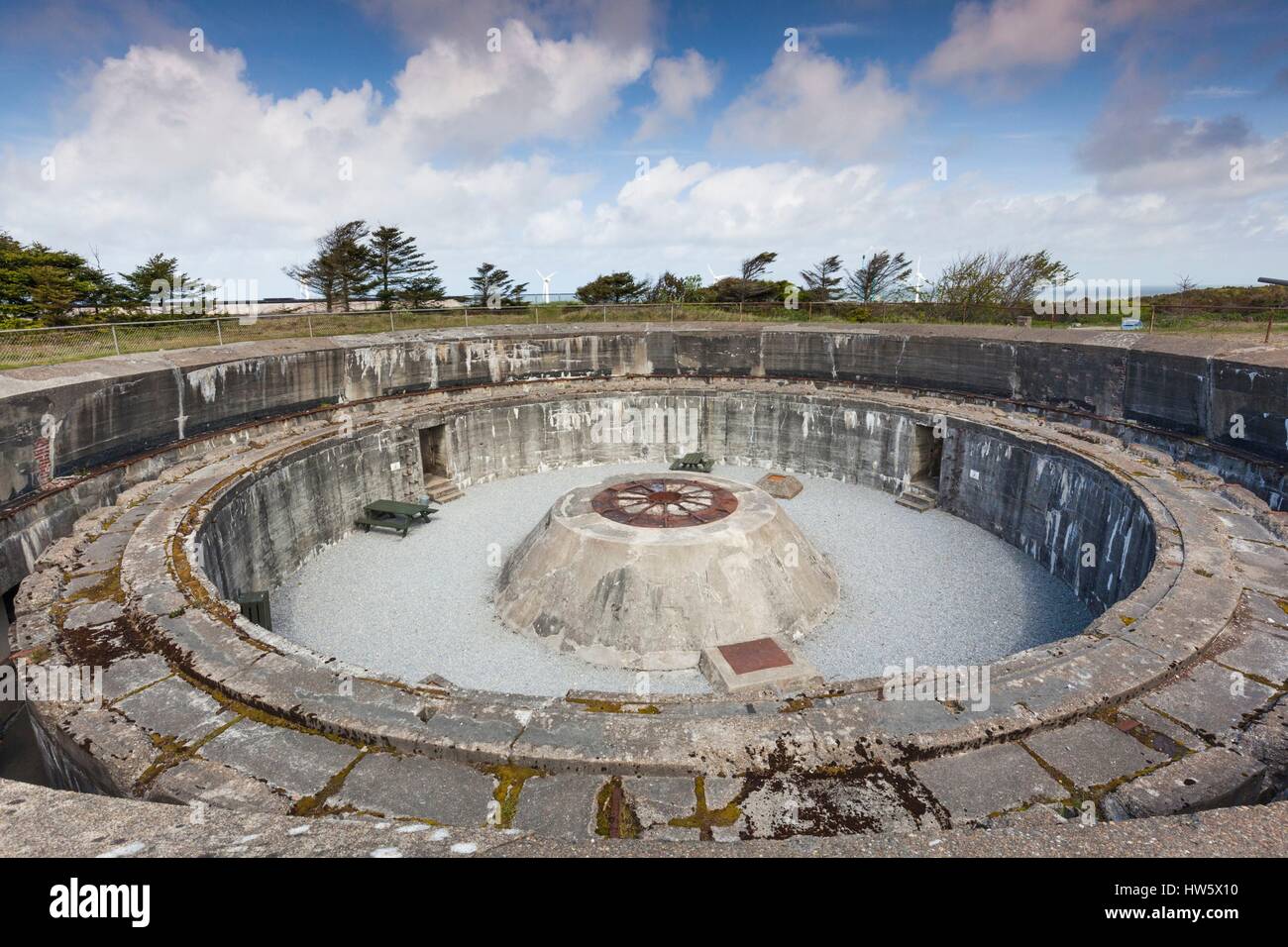 Denmark, Jutland, Hantsholm, WW2-era former German 38cm, 15 inch naval ...