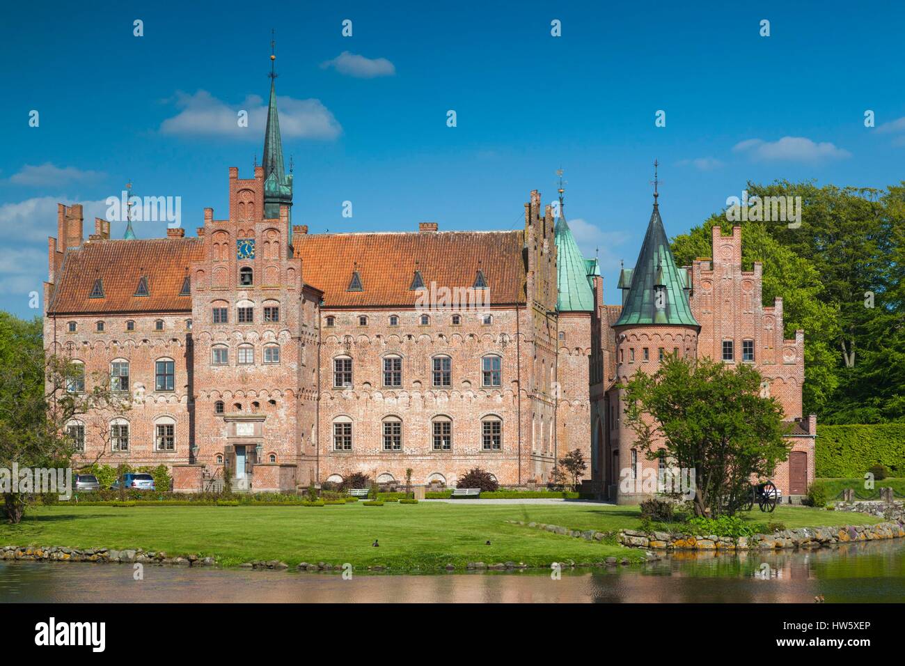 Denmark, Funen, Egeskov, Egeskov Castle, exterior Stock Photo - Alamy
