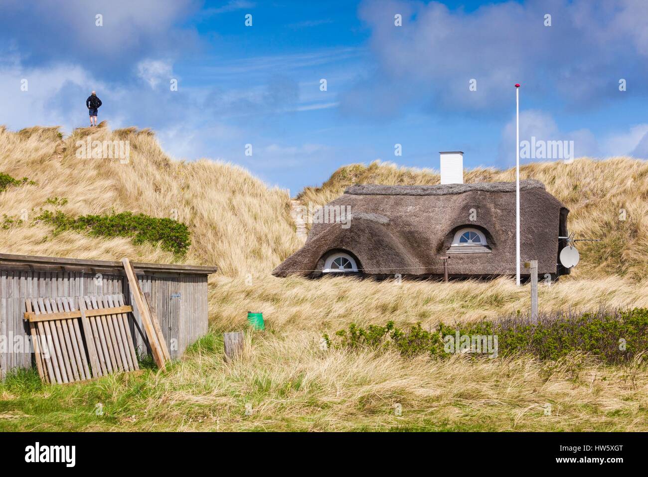 Denmark, Jutland, Klitmoller, windsurfing capital of Denmark, houses in ...