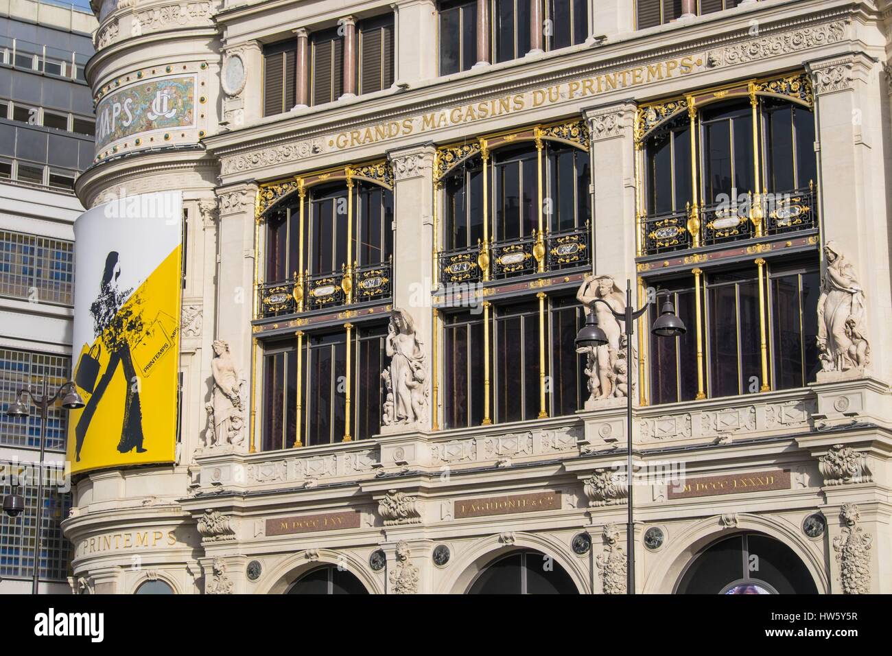 France, Paris, Haussmann boulevard, Le Printemps Haussmann department ...