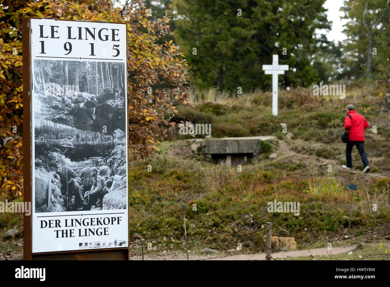 France, Haut Rhin, Orbey, Col du Linge, memorial museum and the ...
