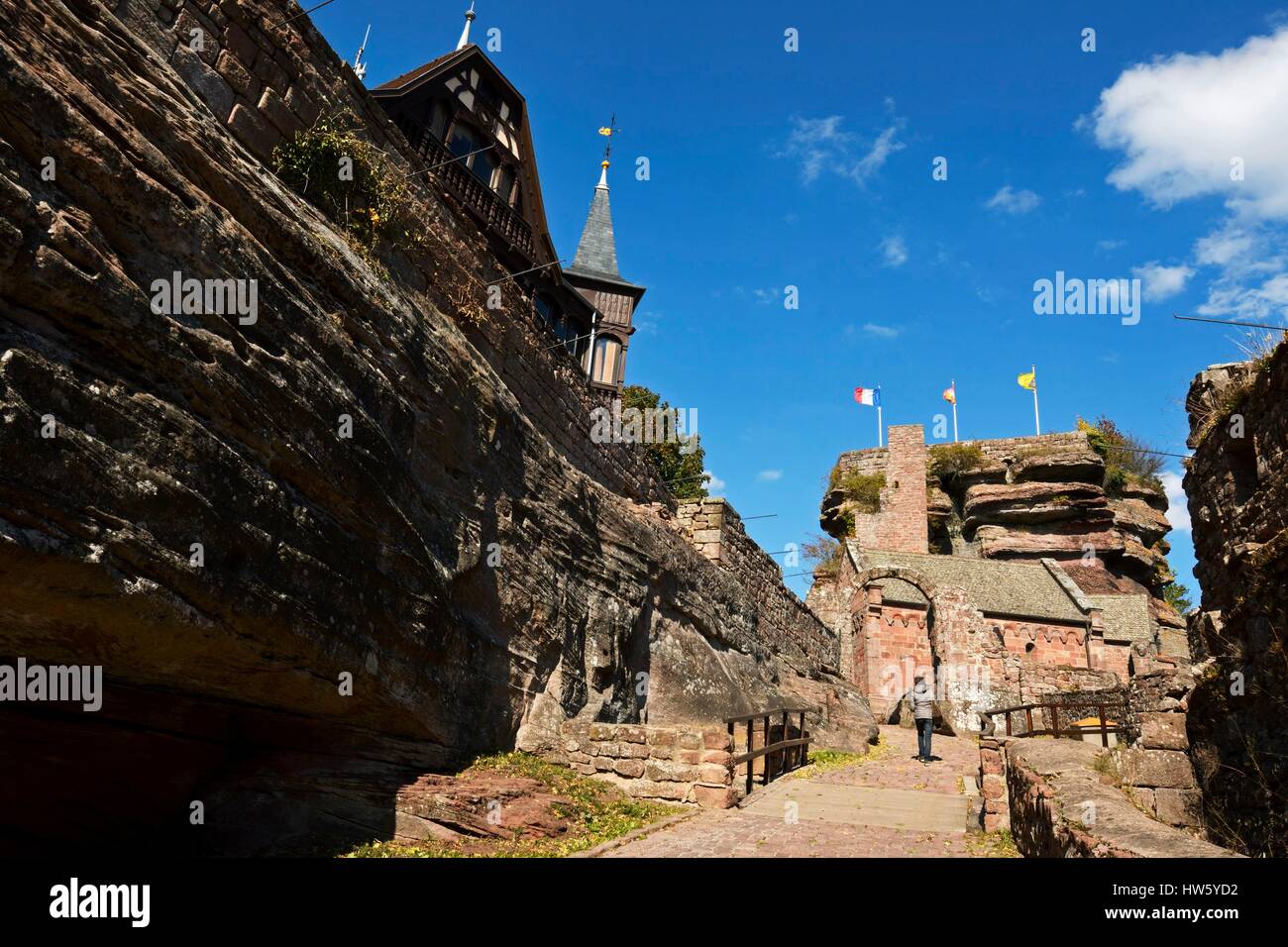 France, Bas Rhin, Saverne, Haut Barr castle dated 11-14th century ...