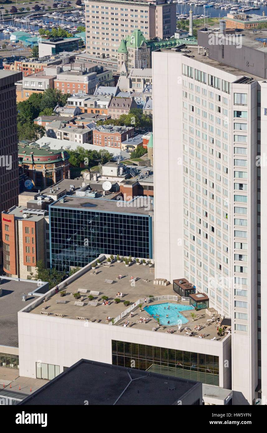 Canada, Quebec province, Quebec City, the Hilton Hotel and its indoor ...