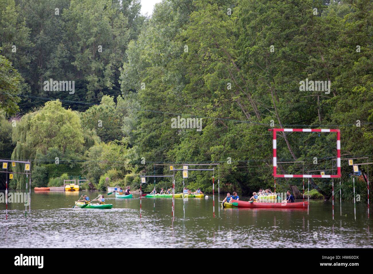 France, Calvados, Swiss Normandy, the greenway edge adorns between ...