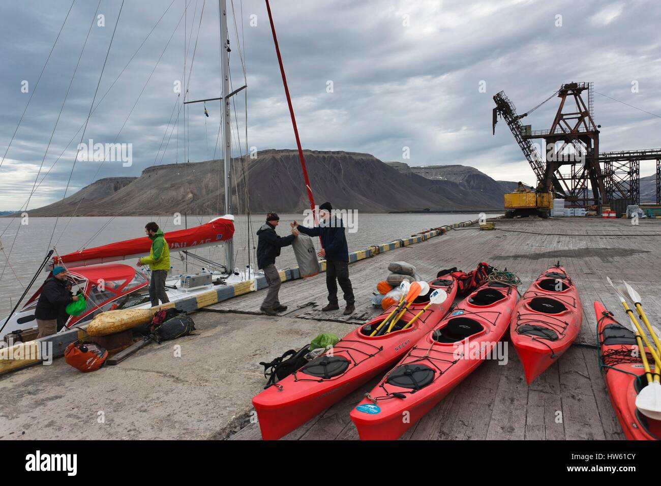 Norway, Svalbard islands, Spitzberg, Pyramiden, Russian mining town ...