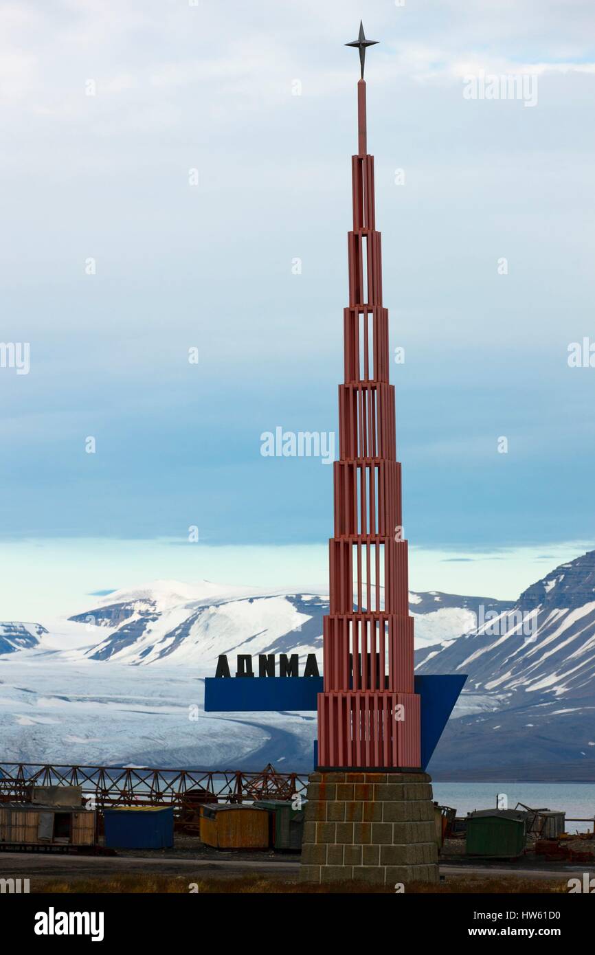 Norway, Svalbard islands, Spitzberg, Pyramiden, Russian mining town ...
