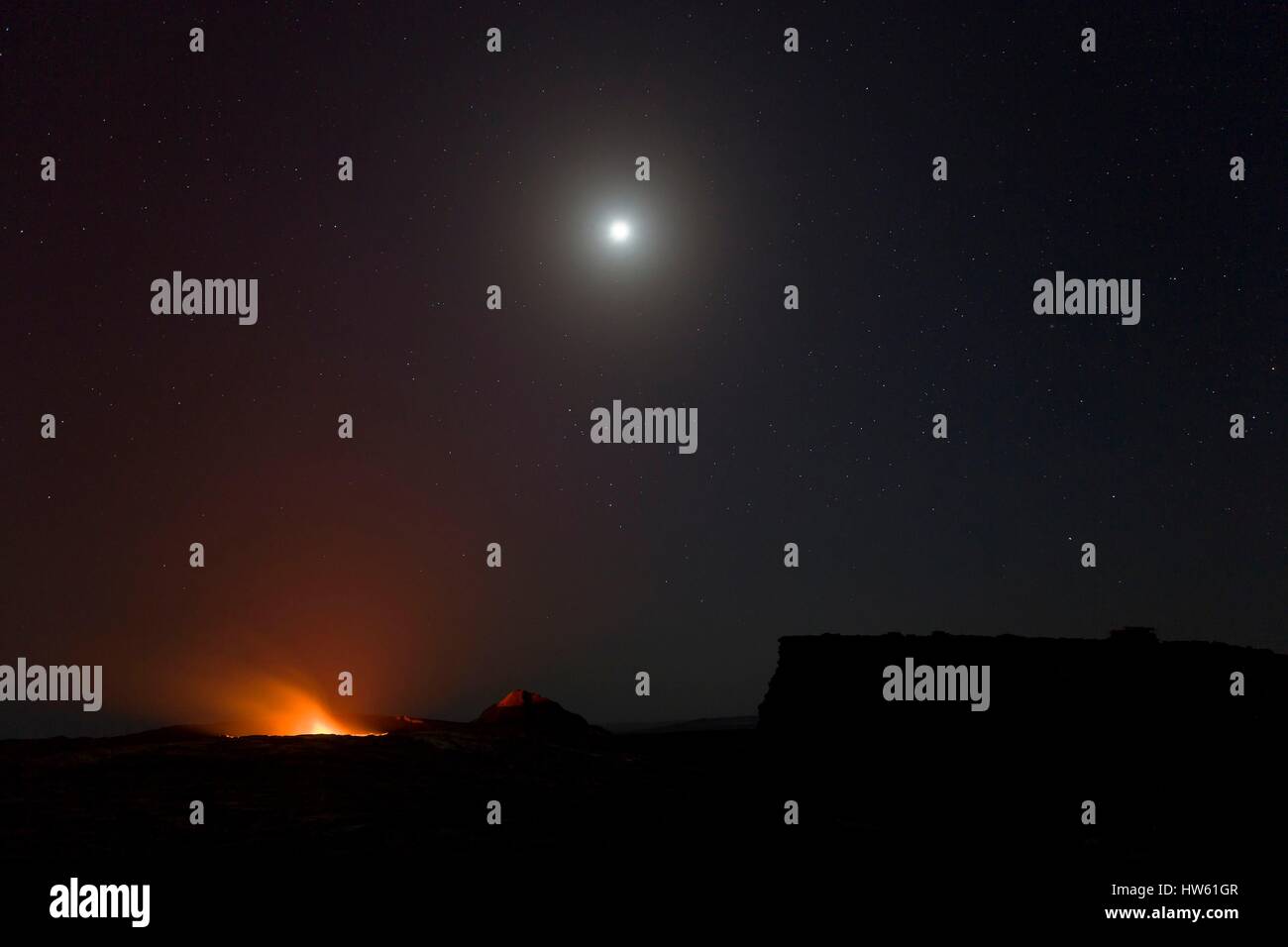 Ethiopia, Afar region, Great Rift valley, Erta Ale volcano Stock Photo ...