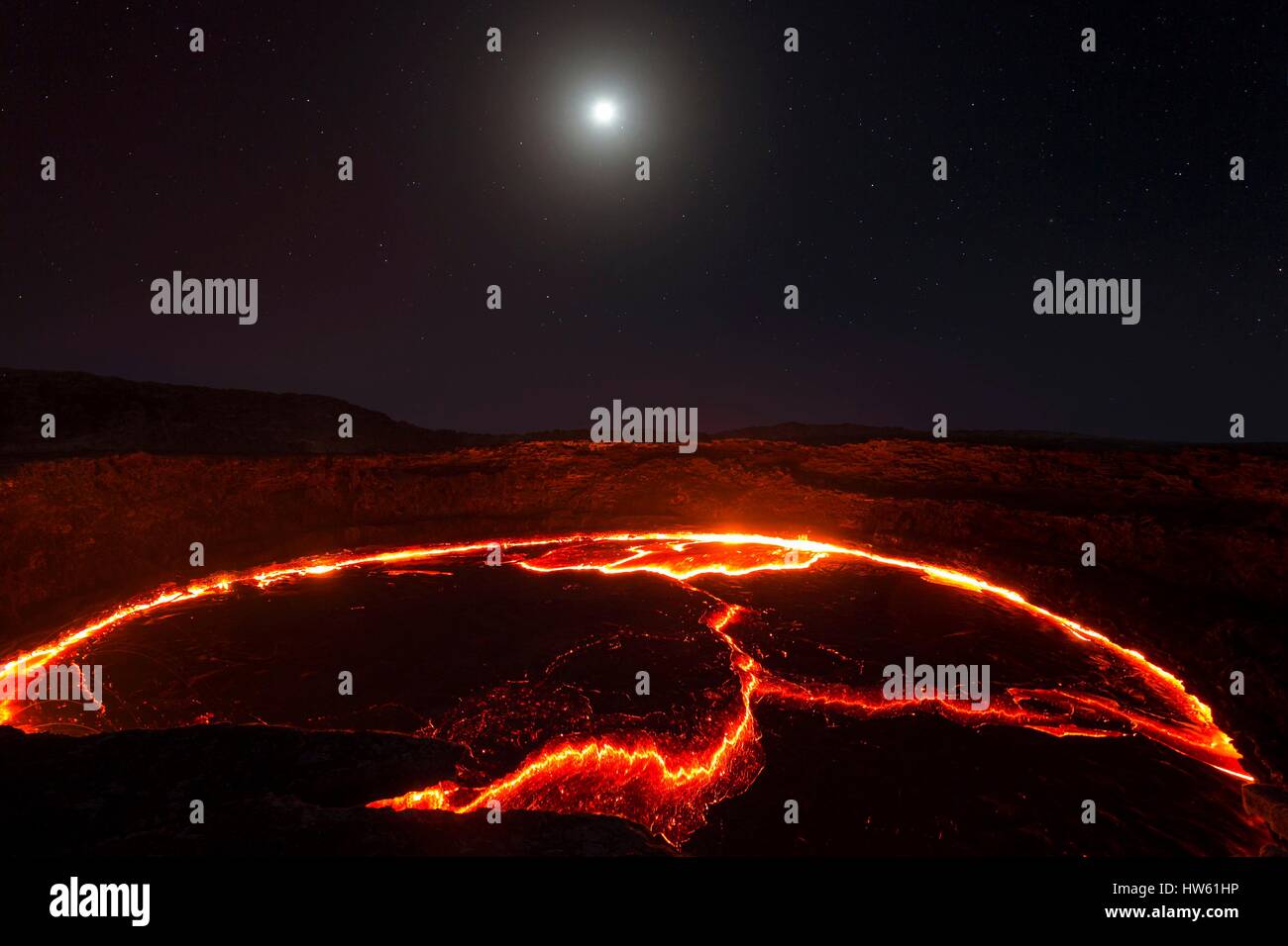 Ethiopia, Afar region, Great Rift valley, Erta Ale volcano Stock Photo ...