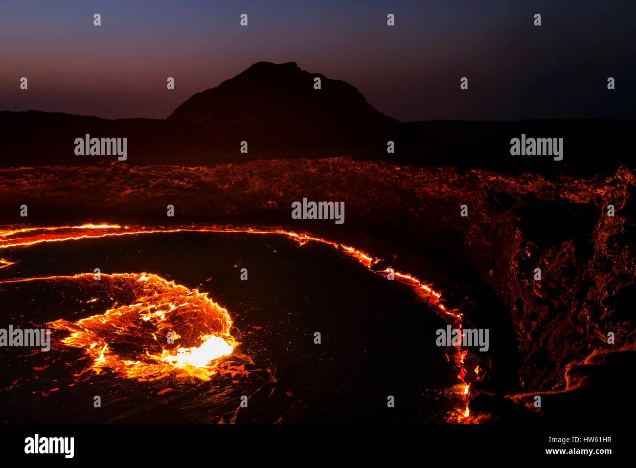 Ethiopia, Afar region, Great Rift valley, Erta Ale volcano Stock Photo ...