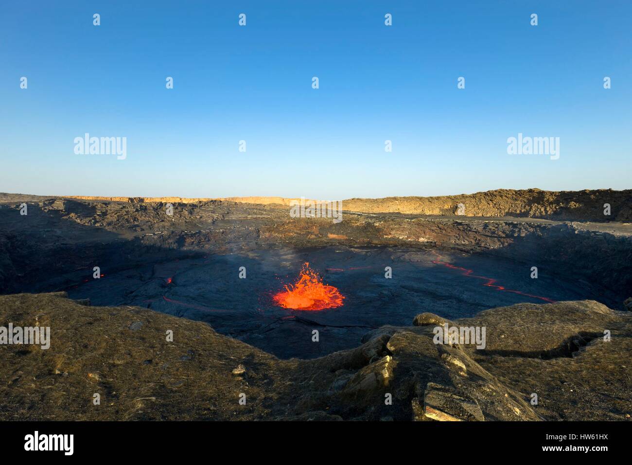 Ethiopia, Afar region, Great Rift valley, Erta Ale volcano Stock Photo ...