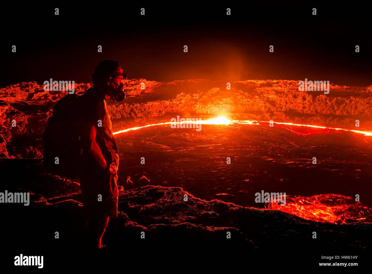 Ethiopia, Afar region, Great Rift valley, Erta Ale volcano Stock Photo ...