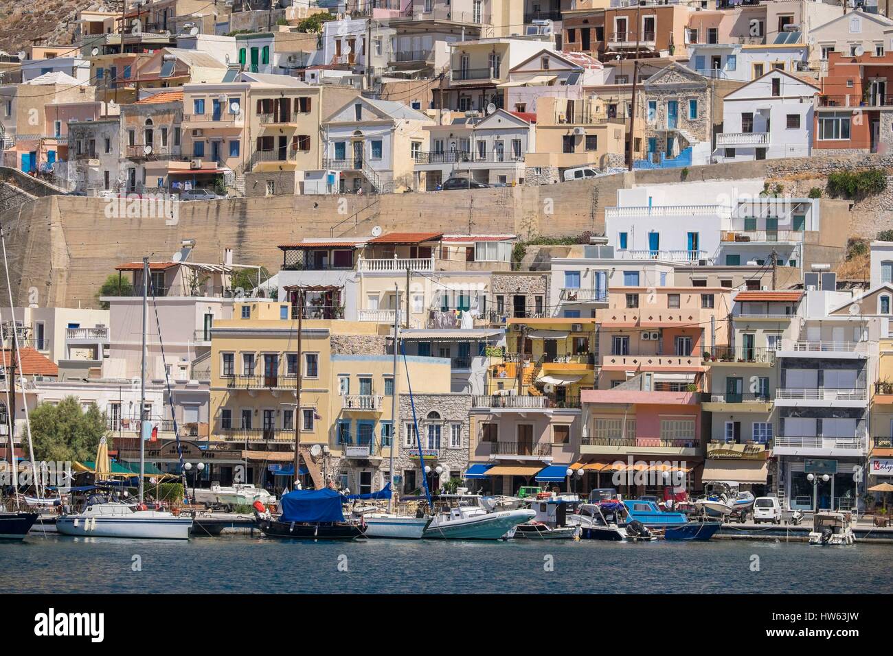 Greece, Dodecanese archipelago, Kalymnos island, Pothia is the bigest ...