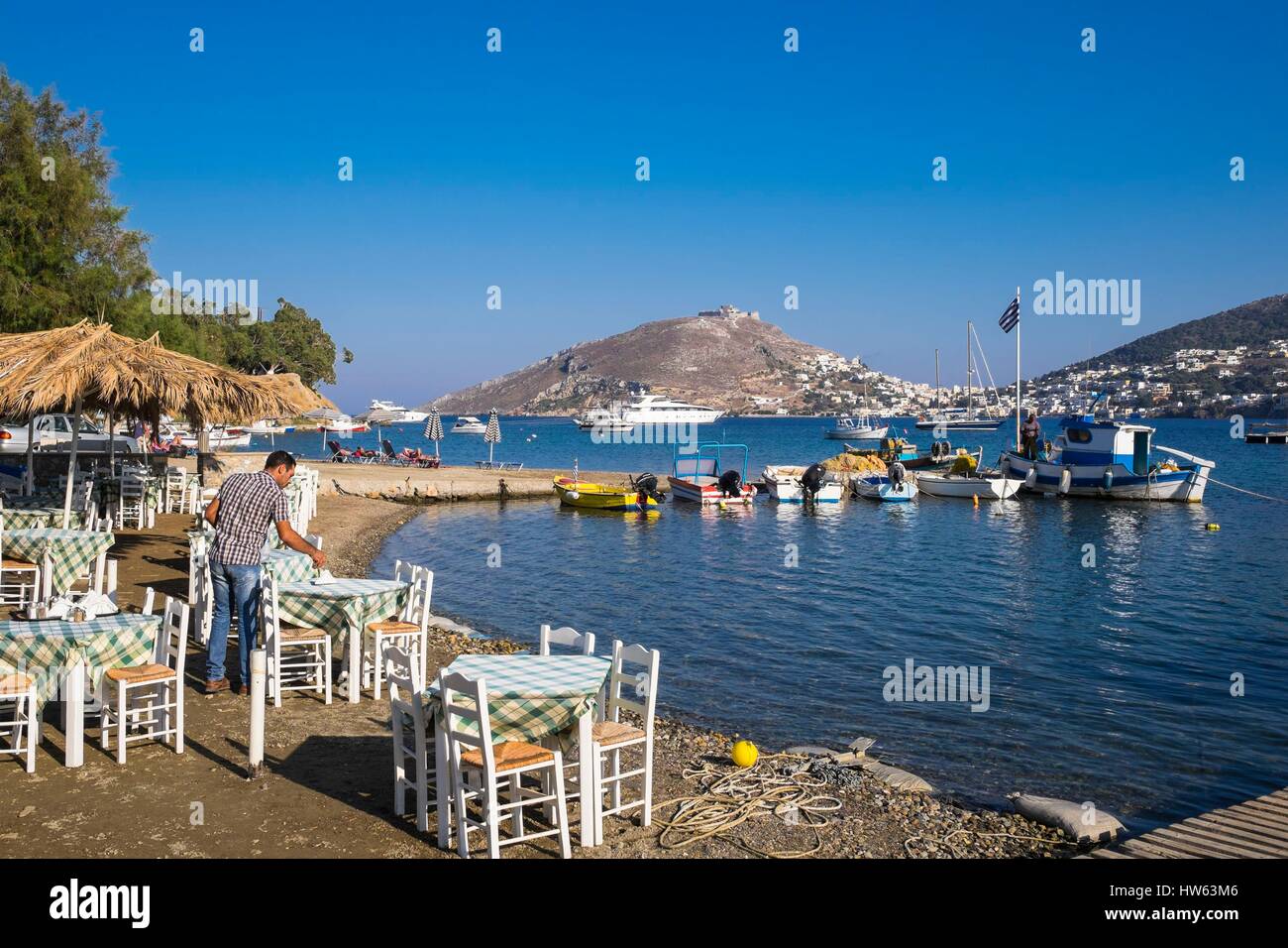 Greece, Dodecanese archipelago, Leros island, Alinda searesort Stock ...