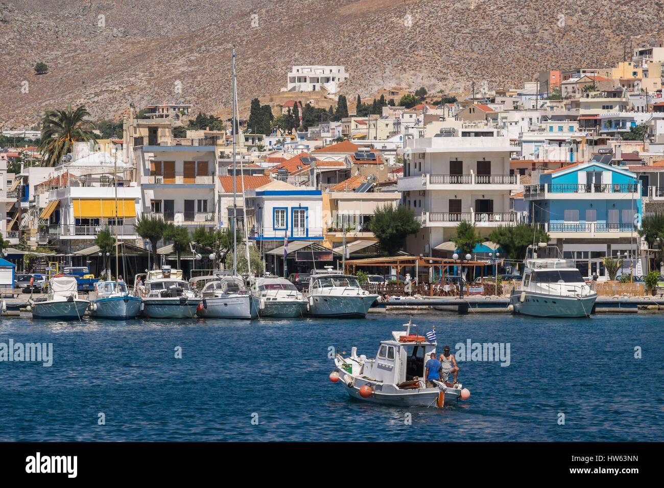 Greece, Dodecanese archipelago, Kalymnos island, Pothia is the bigest ...