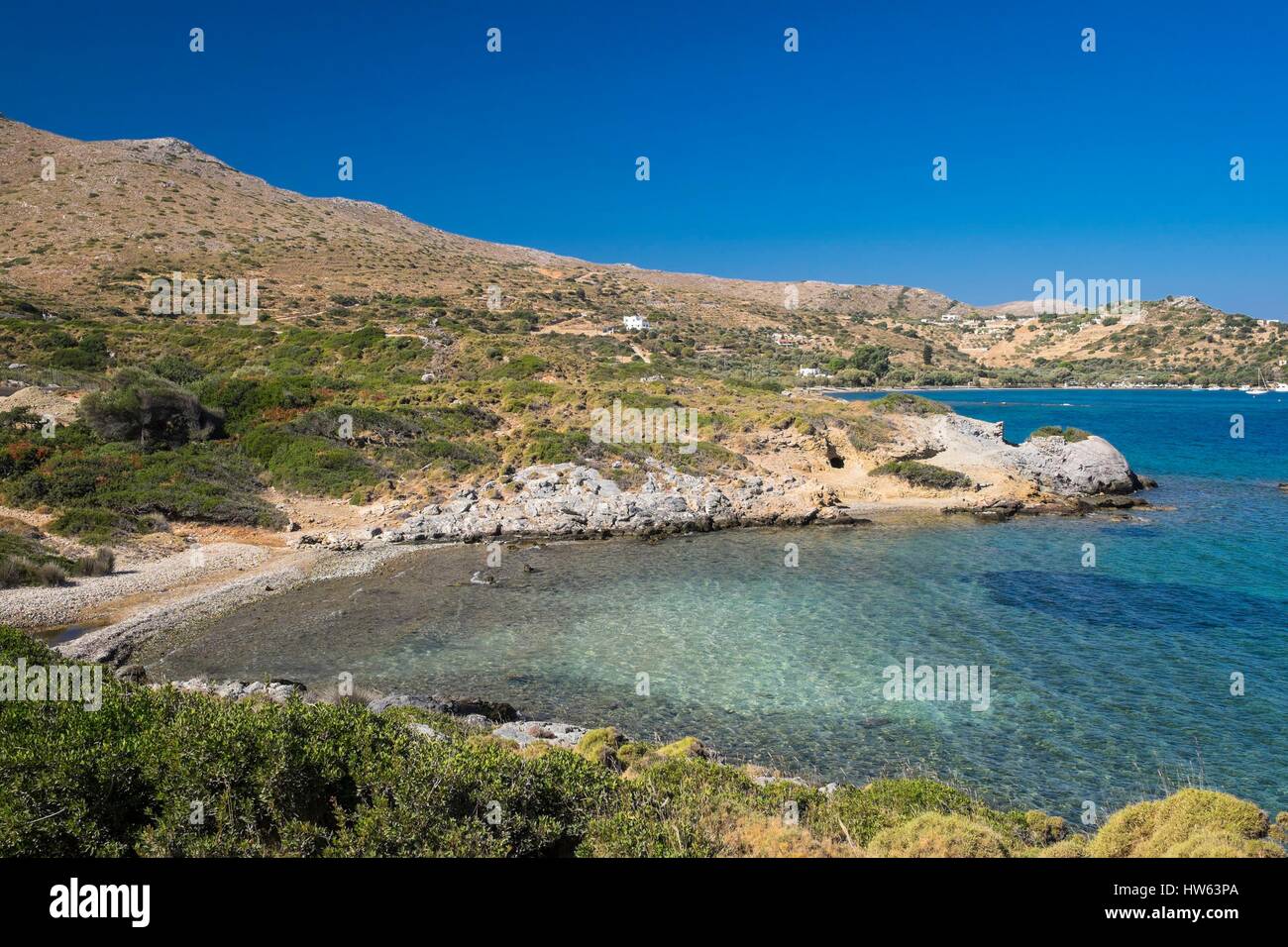 Greece, Dodecanese archipelago, Leros island, Blefouti bay Stock Photo ...