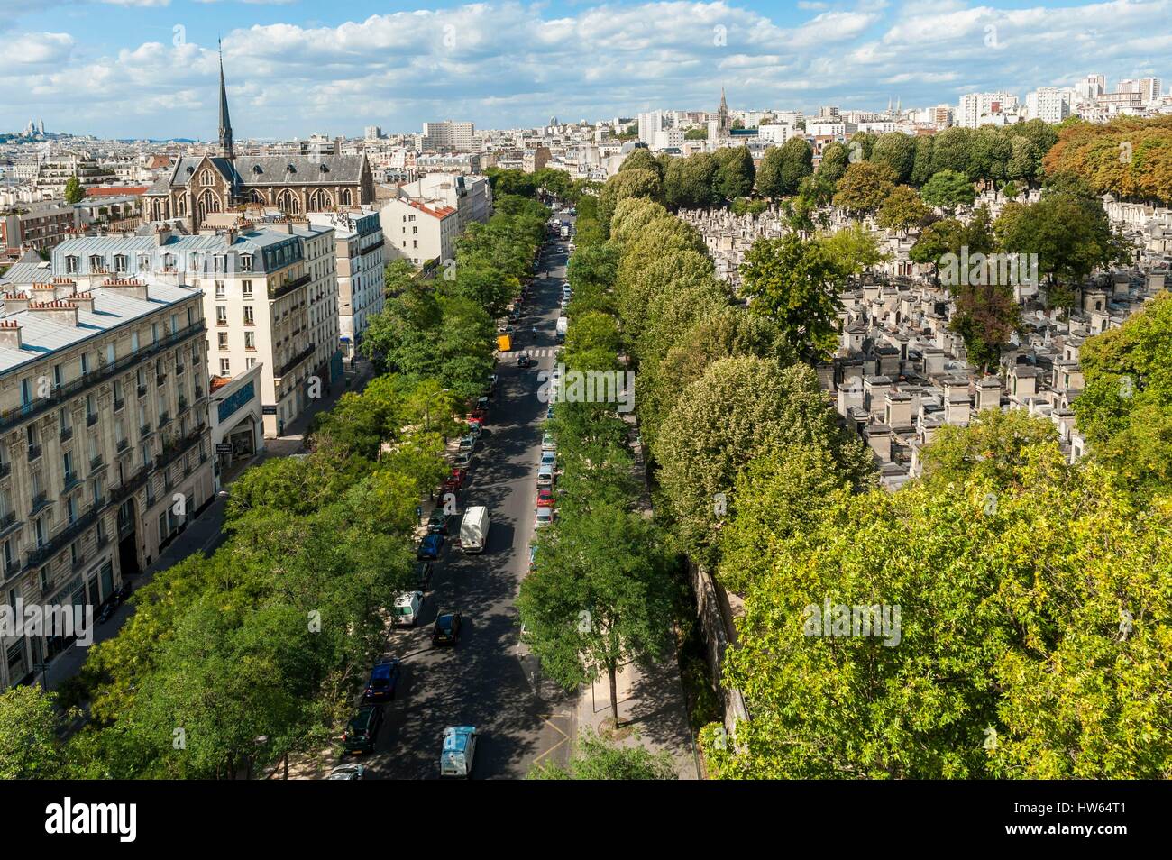 France, Paris, 20th arrondissement, the Père Lachaise and the Boulevard ...