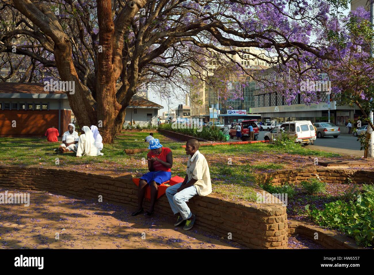 Zimbabwe, Harare, African Unity Square (formerly Cecil Square), nuns ...